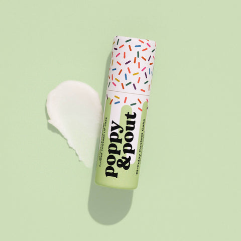 Green Birthday Cake Lip Balm | Green Lip Balm - Poppy & Pout