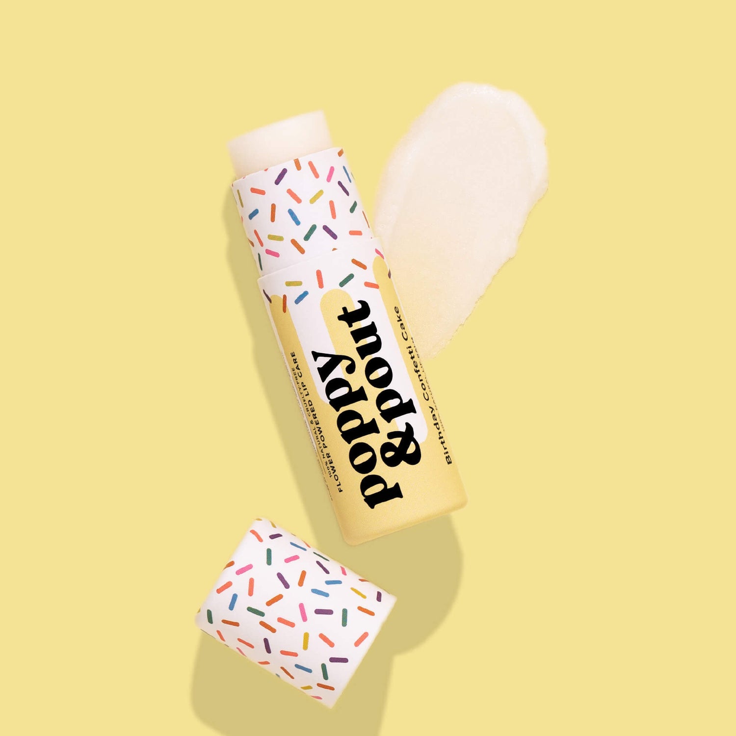 Birthday Yellow Lip Balm – Confetti Cake | Poppy & Pout