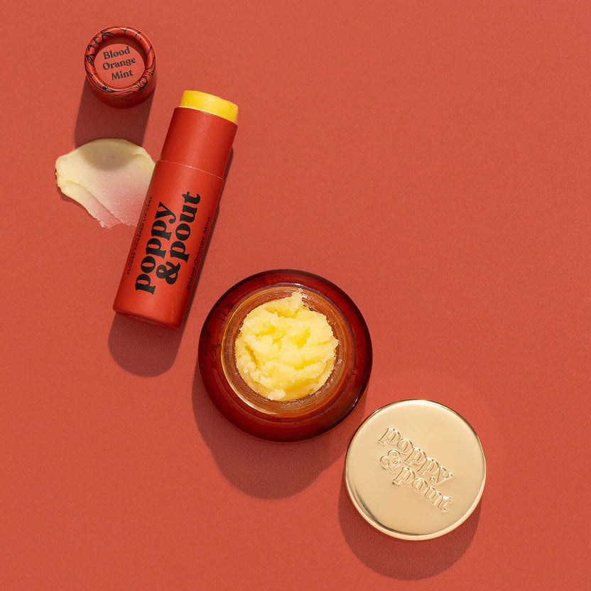 Blood Orange Mint Lip Care Duo | Poppy & Pout Natural Lip Care